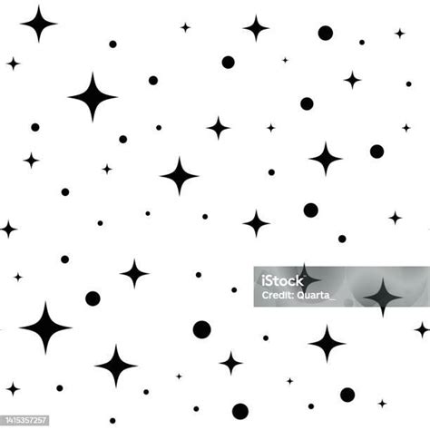 Random Stars Seamless Pattern Starry Sky Vector Wallpaper Stock
