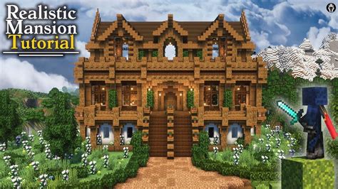 Minecraft How To Build A Realistic Mansion Tutorial In 2025 Minecraft Mansion Tutorial