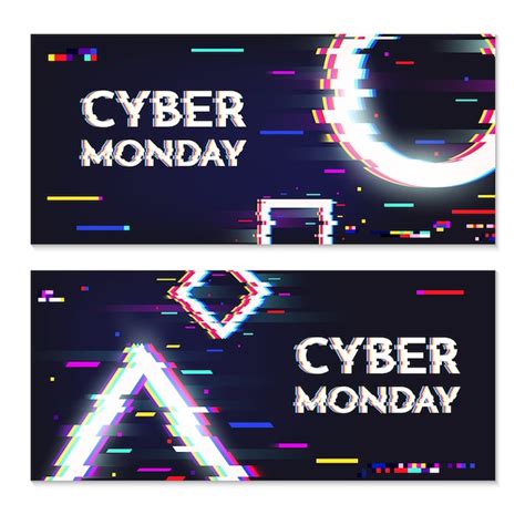 Premium Vector Glitch Effect Card Set In Realistic Style