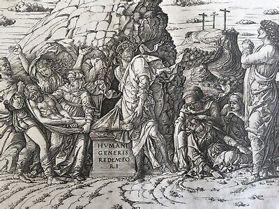 Entombment Horizontal Print By Andrea Mantegna Renaissance Engraving