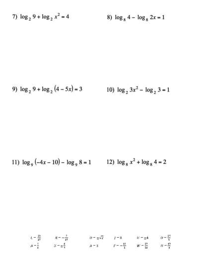 Solving Logarithmic Equations 3 Joke Worksheet By Math Joke Worksheets By Plant