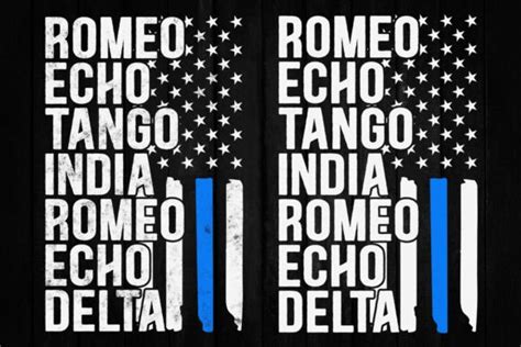 Thin Blue Line Phonetic Code Police Graphic By The Crazy Panda