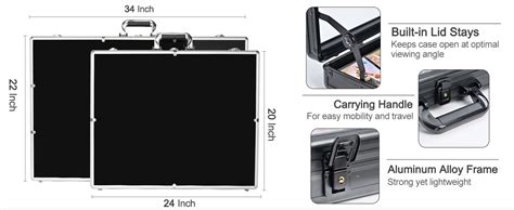 Trade Show Display Case 34x22 Large Aluminum Locking Tabletop Showcase For