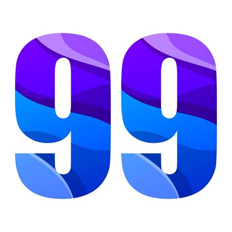 Number 99 Colorful Logo Design Premium Vector