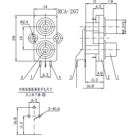 Rca Jack Audio Female Connector 2 Port For Pcb Vertical Rca Jack Audio Female Connector 2 Port For Pcb Vertical