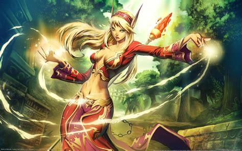 Arts Elf Magic World Of Warcraft Elf Staff City Girls