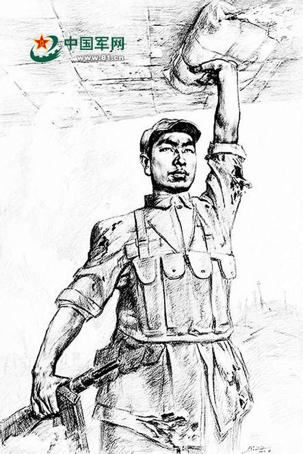 董存瑞炸碉堡封面简笔画图文（高清17张） 简笔画图片大全