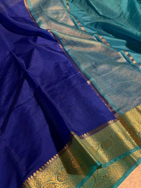 Blue Sarees Banarasi Tissue Silk And Royal Blue Usee Shop