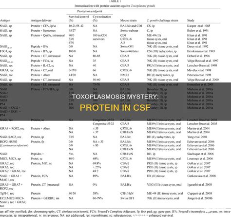 Toxoplasmosis Mystery Protein In Csf Medshun