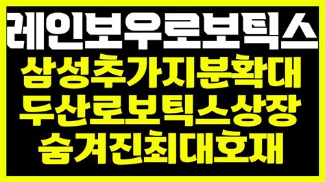 레인보우로보틱스 삼성로보틱스로 사명변경 Youtube