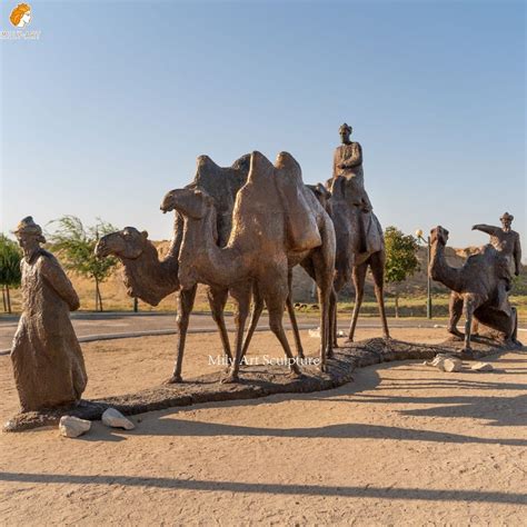 Custom Bronze Camel Caravan Statues
