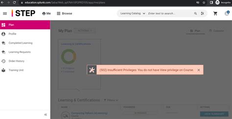Error While Accessing The Trainings Splunk Community