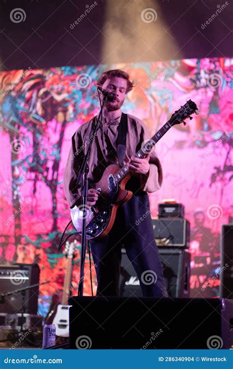 Singer And Guitarist Geordie Greep Of Black Midi Performing At Latitude