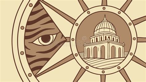 All Seeing Eye Compass Mystical Esoteric Vector Illustration Vector