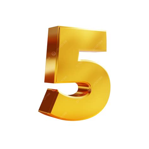 골드 번호 5 3d 렌더링 그림 5 골드 넘버 5 다섯 Png 일러스트 및 Psd 이미지 무료 다운로드 Pngtree