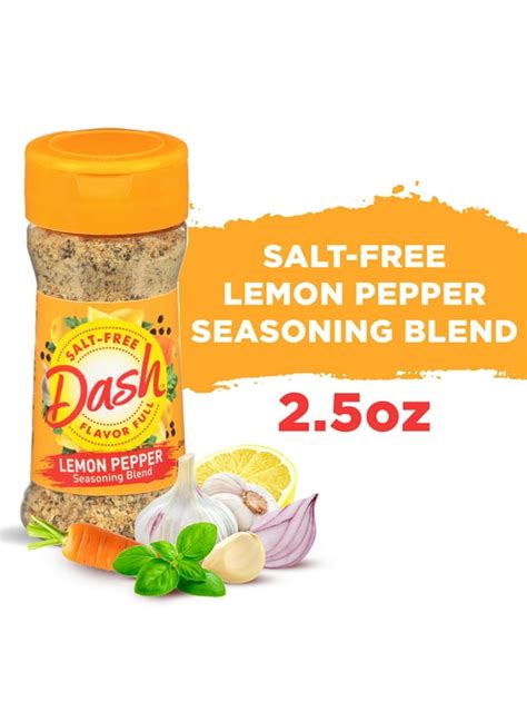 Pack Of 2 Dash Lemon Pepper Seasoning Blend Salt Free Kosher 2 5 Oz
