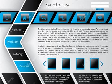 Horizontal And Arrow Shaped Button Bar Website Template Stock Vector Vipervxw 3951075