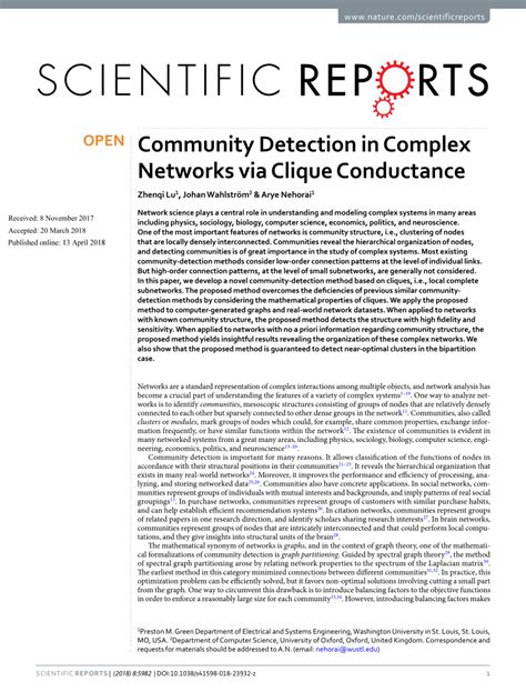 Pdf Community Detection In Complex Networks Via Clique Conductance