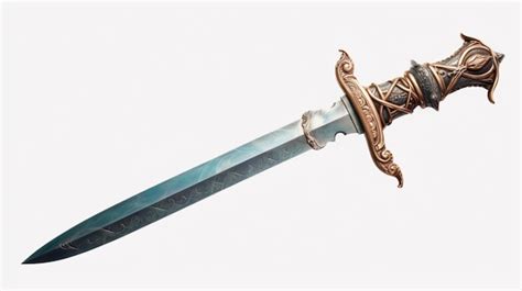 Premium Ai Image A Thin Refined Steel Dagger With Leather Grip And