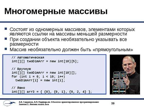 Многомерные массивы в Java Двумерный массив одномерный массив многомерные массивы в Java