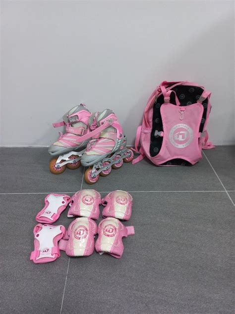 여아용 어린이 인라인스케이트 200 230mm 보호구 헬로마켓