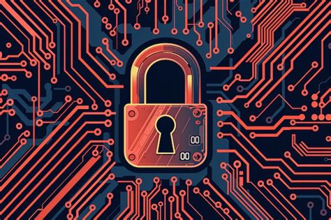 Premium Photo Cybersecurity Concept With Padlock On Circuit Board