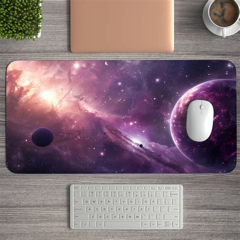 Galaxy Desk Mat Universe Desk Mat Astronaut Mouse Pad Planets Desk