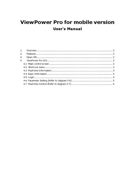 Viewpower Pro For Mobile Version User Manual Pdf Smartphone World