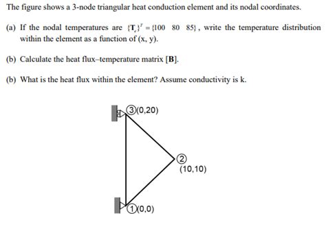 Solved The Figure Shows A 3 Node Triangular Heat Conduction