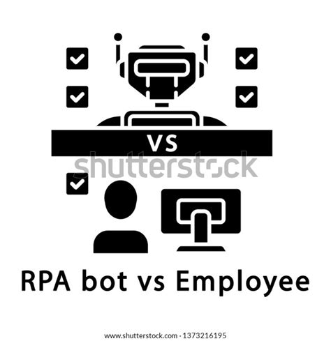 Rpa Bot Vs Employee Glyph Icon Stock Vector Royalty Free 1373216195 Shutterstock