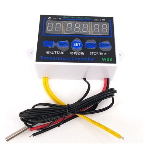 1pcs W1411 W88 12v 220v 10a Digital Led Temperature Controller Thermostat Control Switch With