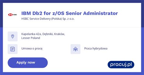 Oferta Pracy Ibm Db2 For Z Os Senior Administrator Hsbc Service