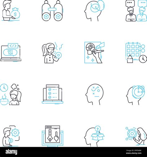 Revolutionary Markets Linear Icons Set Innovation Disruption Progress Transformation