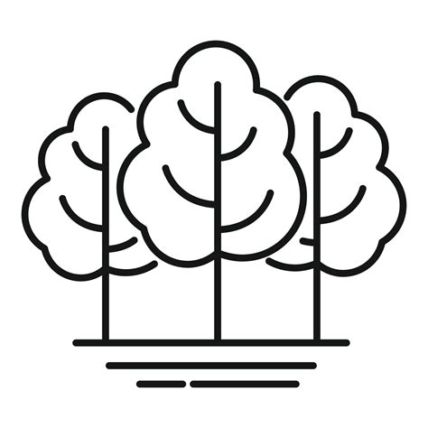 Landscape Design Trees Icon Outline Style Vector Art At Vecteezy