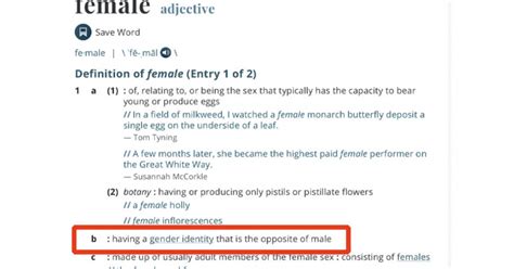 webster goes woke merriam webster dictionary redefines ‘female as