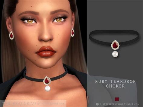 Ruby Teardrop Choker Emerald Earrings Drop Chokers Womens Necklaces