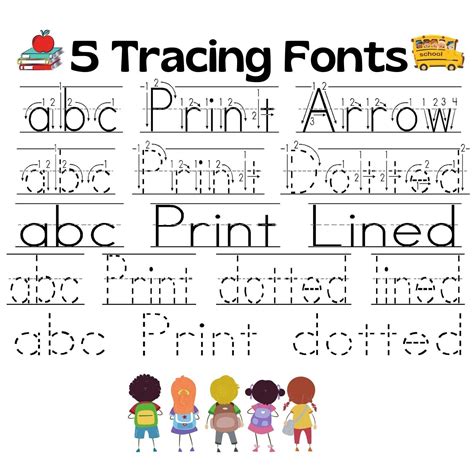 5 Tracing Handwriting Practice Font Bundle Comes With License Agreement To Use Commercially Etsy