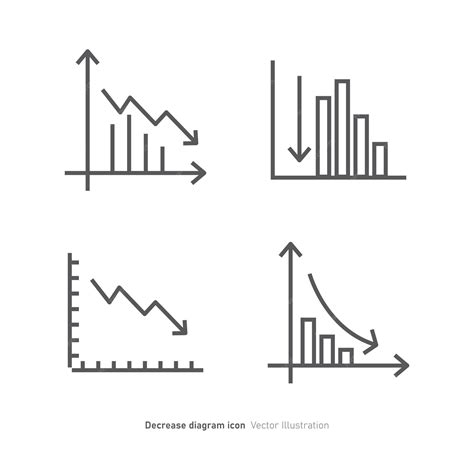 premium vector decrease diagram icon design graph down reduce symbol
