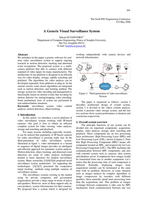 Pdf A Generic Visual Surveillance System