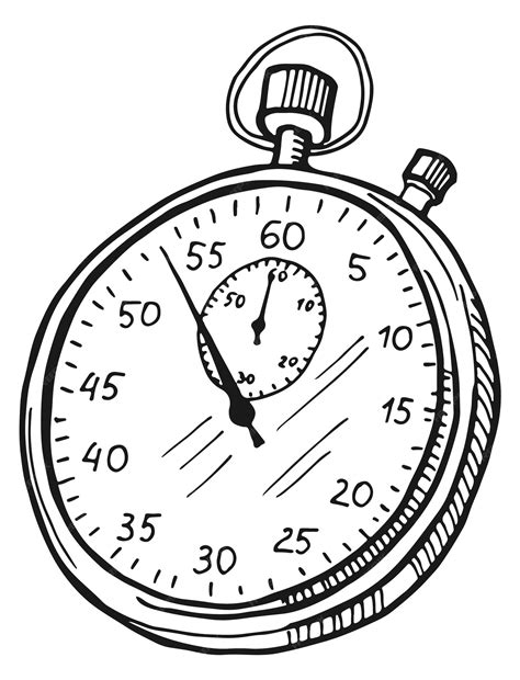 Premium Vector Stopwatch Sketch Sport Clock Icon Deadline Time Symbol