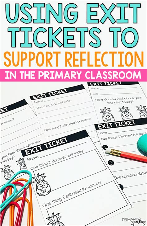 Using Exit Tickets To Support Reflection In The Primary Classroom Primarily Speaking