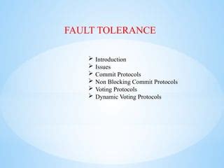 Fault Tolerance In Distributed Operating System Pptx Operating Systems Computer Software