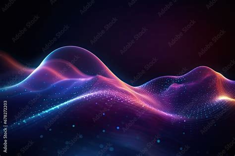 Futuristic Big Data Visualization Wave Connecting Neural Network And Moving On Earthgenerative