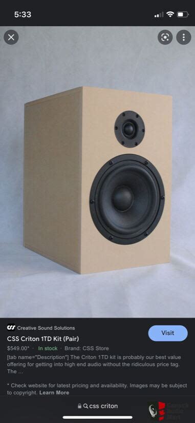 Css Criton Bookshelf Speakers Wanted Canuck Audio Mart