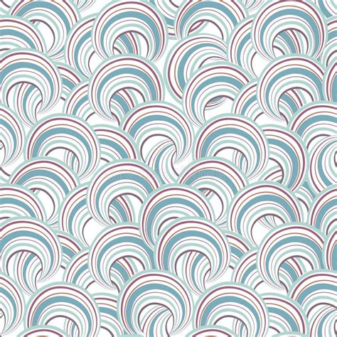 Abstract Geometric Seamless Pattern Bubble Ornamental Background Circles Wave Striped Loops