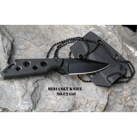 มีดเดินป่า Mini Colt Knife ใบมีดรมดำ พร้อมซอง Kydex ขนาด 55 นิ้ว จิ๋วดุดัน Shopee Thailand