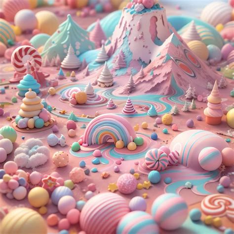 Premium Ai Image Candy Pastel World Generated By Ai