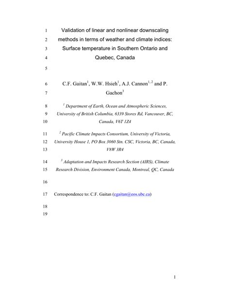 Pdf Evaluation Of Linear And Non Linear Downscaling Methods In Terms