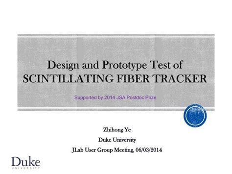 PPT Design And Prototype Test Of SCINTILLATING FIBER TRACKER PowerPoint Presentation ID