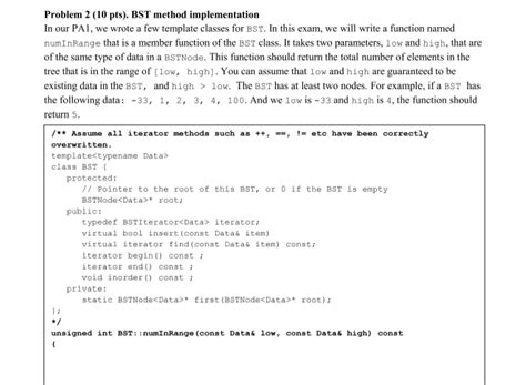Problem 2 10 Pts Bst Method Implementation In Our